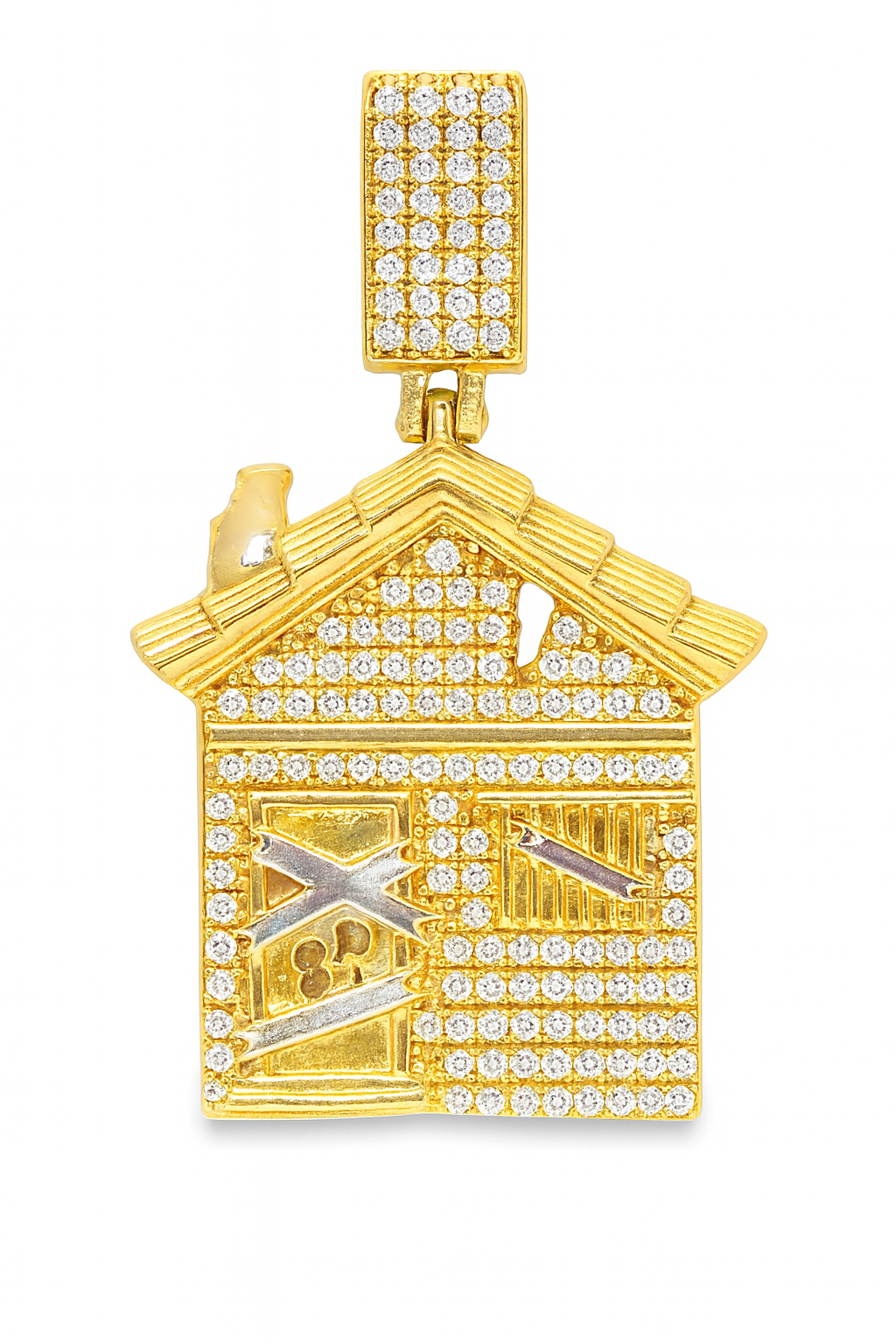 10K Gold Diamond Trap House Pendant – Iced Out Hip Hop Jewelry | JP ...